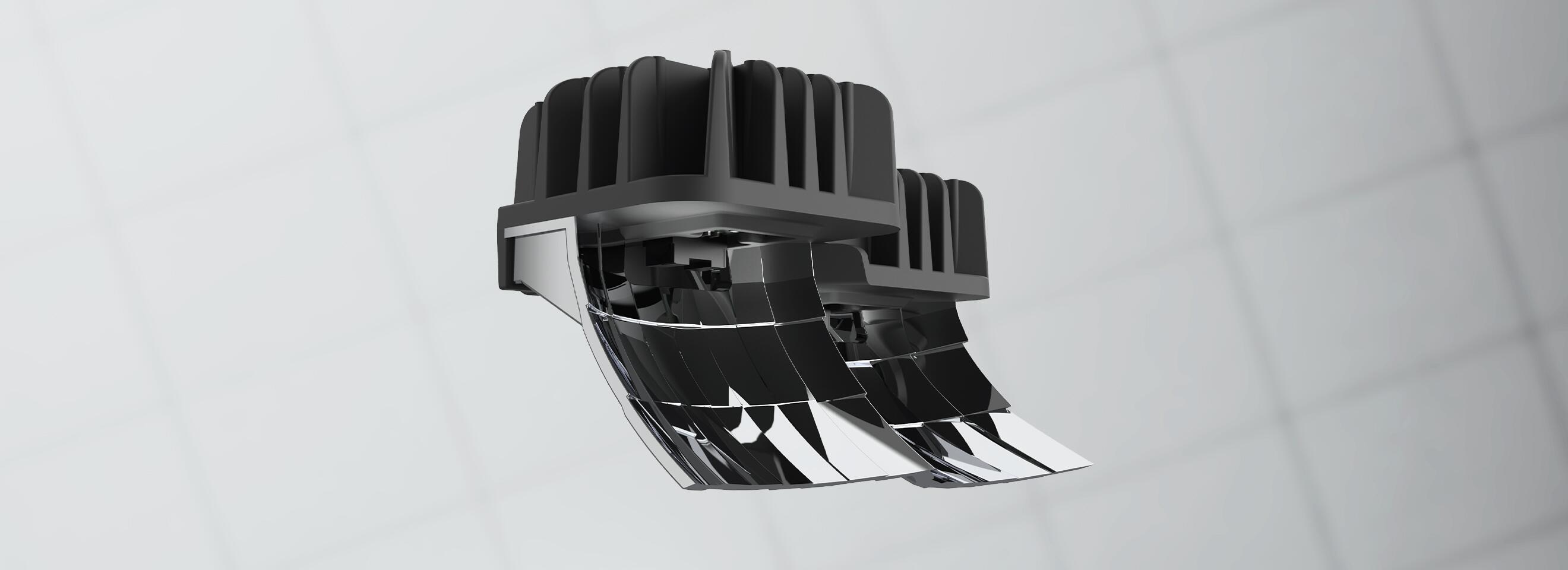 Two-component (2K) reflector heatsink designed as a low-beam module ...